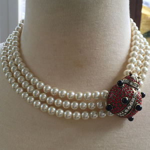 Heidi Daus | Jewelry | Heidi Daus Lovely Ladybug 3 Strand Choker ...